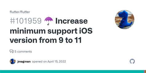 ☂️ Increase Minimum Support Ios Version From 9 To 11 · Issue 101959 · Flutterflutter · Github