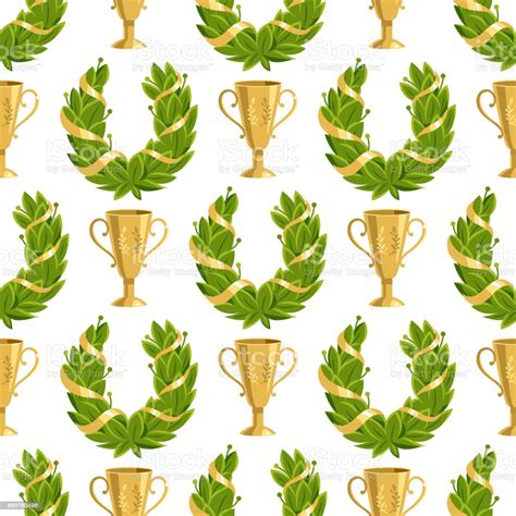 벡터 트로피 챔피언 컵 완벽 한 패턴 배경 우승자 금 상 수상 스포츠 성공 최고의 황금 승리 일러스트 레이 션 경기 스포츠에 대한 스톡 벡터 아트 및 기타 이미지 Istock