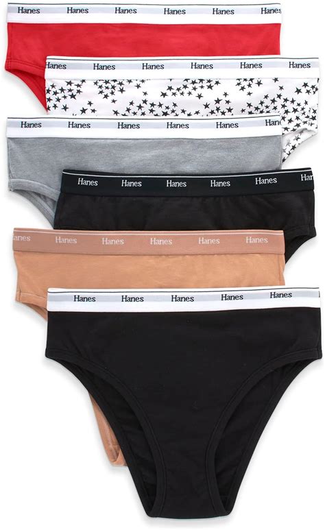Brandclub Hanes Womens Originals Hi Leg Panties Breathable Stretch