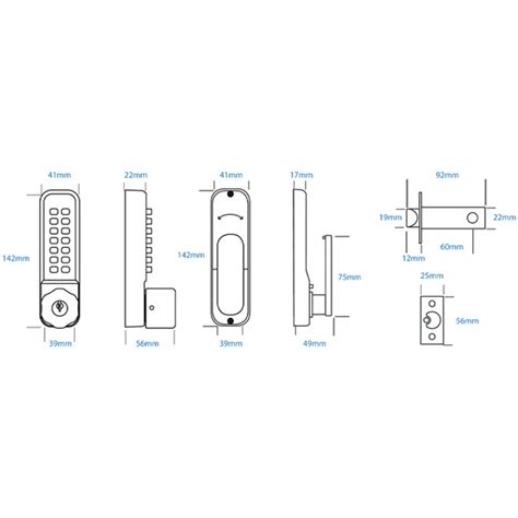 ASEC AS Series Easy Code Change Digital Lock With Key Override Optional Holdback Mm