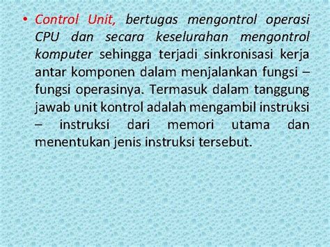 Fungsi Dan Komponen Utama Cpu Komponen Utama Cpu