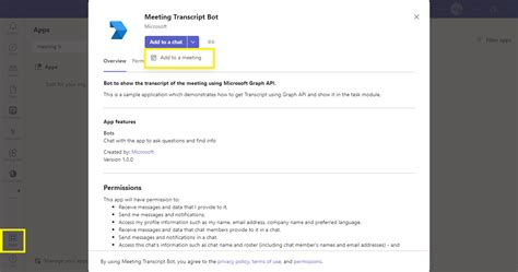 Bot To Show The Transcript Of The Meeting Using Microsoft Graph Api Code Samples Microsoft