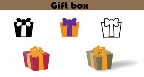 선물 상자 세트 활 상자의 다양한 이미지 기프트 아이콘입니다 3d 상자 이좀트리 흰색 배경입니다 벡터 스톡 일러스트레이션입니다
