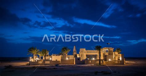 Panoramic Picture Of Al Dheeb Village In Dukhan City In Qatar Palm Trees Qatar Landmarks