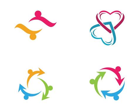 커뮤니티 케어 로고 템플릿 프리미엄 벡터