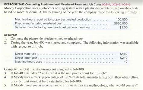 Solved Exercise 2 12 Computing Predetermined Overhead Rates