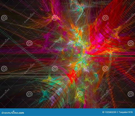 Abstract Fractal Digital Element Motion Explosion Sparkle Card Curl