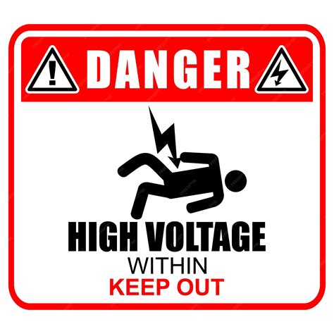 Premium Vector Danger High Voltage Within Keep Out Sticker Label Vector