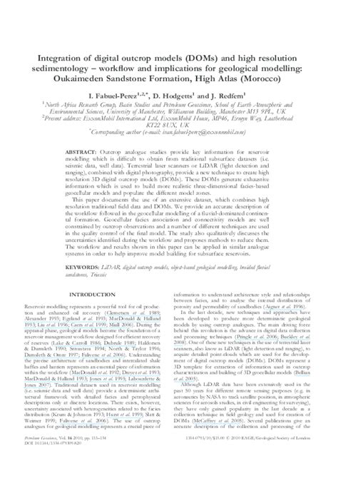 Pdf Integration Of Digital Outcrop Models Doms And High Resolution Sedimentology Workflow
