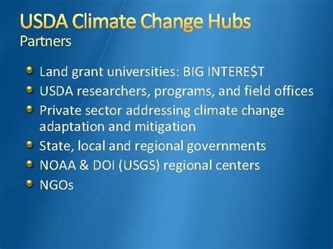 Usda Regional Hubs For Adaptation Mitigation To Climate