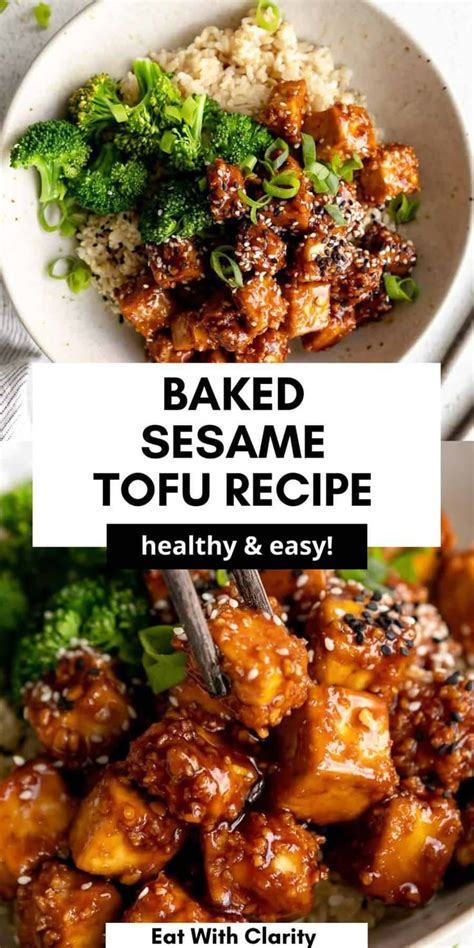 Crispy Baked Sesame Tofu Recipe Healthy Meals With Tofu Healthy