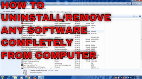 How To Uninstall Or Remove Any Software From Pc YouTube