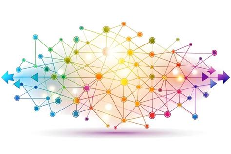 Flat Glowing Abstract Arrow Network Representing Interconnected Business Strategies Concept As A