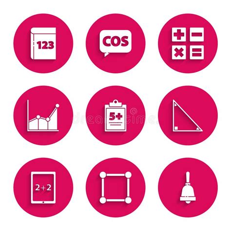 Set Test Or Exam Sheet Geometric Figure Square Ringing Bell Triangle Math Tablet With