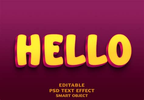 Premium Psd Hello 3d Text Effect Design