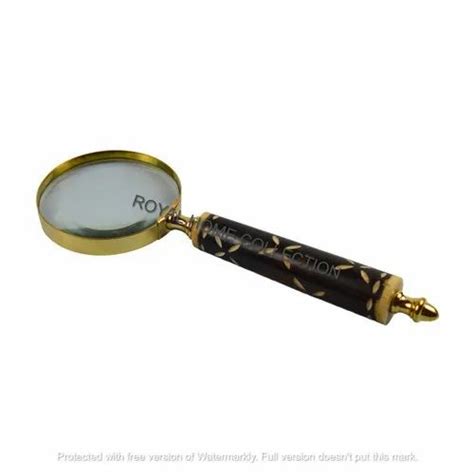Golden Royal Magnifying Glass With Leaf Handle Sizediameter 7 25