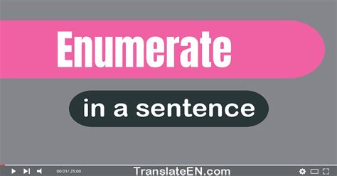Enumerate In A Sentence