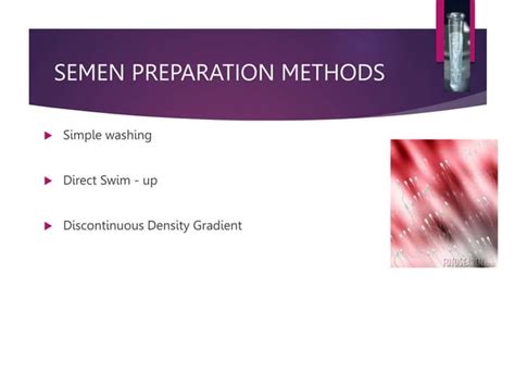 SEMEN PREPARATION TECHNIQUES FOR IVF IN EMBRYOLOGY PPT