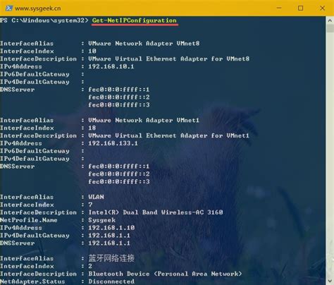 等效ipconfig和nslookup的常用powershell网络命令 系统极客