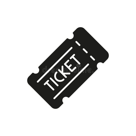 Ticket Solid Icon Event Admission Entry Pass And Entertainment Access Silhouette Symbol Stock