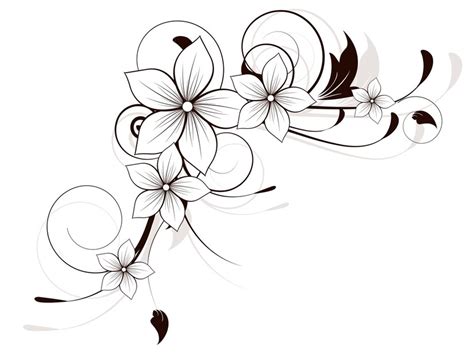Premium Vector Floral Spring Element With Swirls Abstract Vector