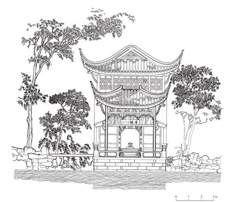 苏州拙政园香洲东立面图 江南园林建筑 图片