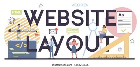 web layout typographic header presenting content stock vector royalty
