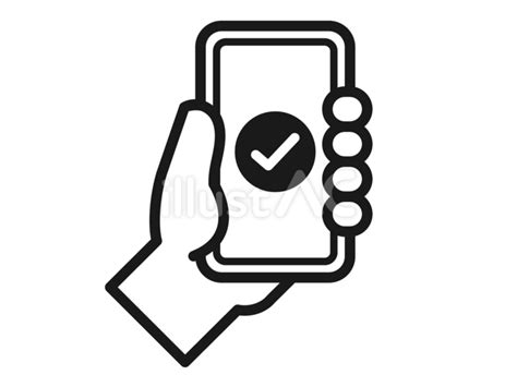 チェックマークの出ているスマートフォンイラスト No 25386664｜無料イラスト・フリー素材なら「イラストac」