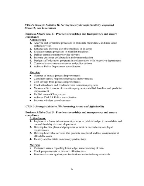 Strategic Plan Template University Of Texas Free Download