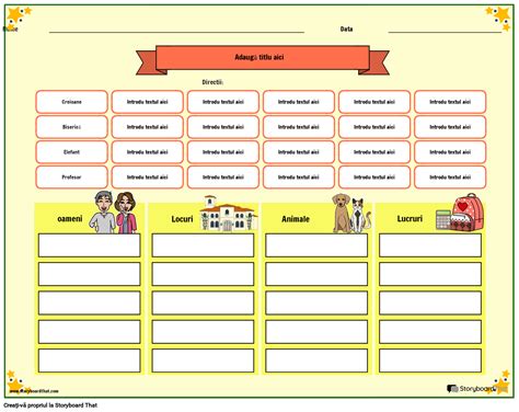Storyboard That Șabloane Gratuite De Fișe De Lucru Pentru Substantive