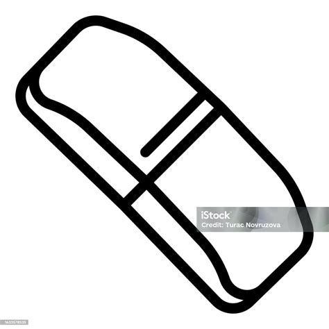 지우개 선 아이콘입니다 고무 밴드 기호 흰색 배경에 윤곽선 스타일 픽토그램 학교 또는 문구류 품목 기호 모바일 개념 웹 디자인