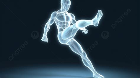 킥의 형태로 백색광을 보여주는 인체 킥복싱 포즈에서 3d 남성 의료 그림 고화질 사진 사진 배경 일러스트 및 사진 무료 다운로드 Pngtree