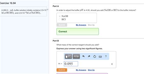 Solved A 2800ml Buffer Solution Initially Contains