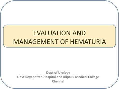 Hematuria Evaluation And Management PDF Blood Disorders Diseases And Conditions