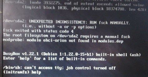 Devsda2 Unexpected Inconsistency Run Fsck Manually