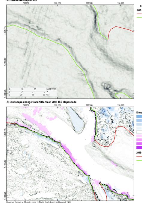lidar derived maps showing location and classification of stream banks