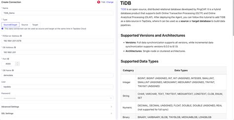 Tidb Tapdata Documentation
