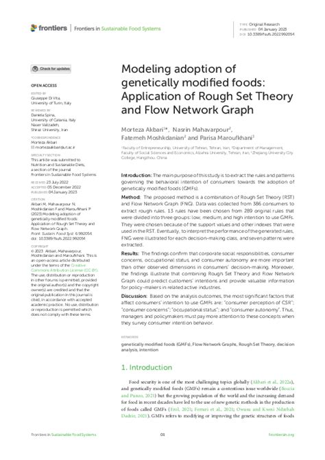 pdf modeling adoption of genetically modified foods application of