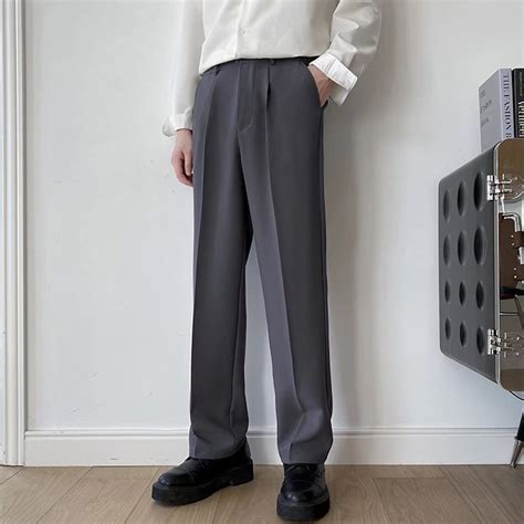 뒷쪽 허리 밴딩 남자 일자 슬랙스 댄대한 디자인 바지 온채널