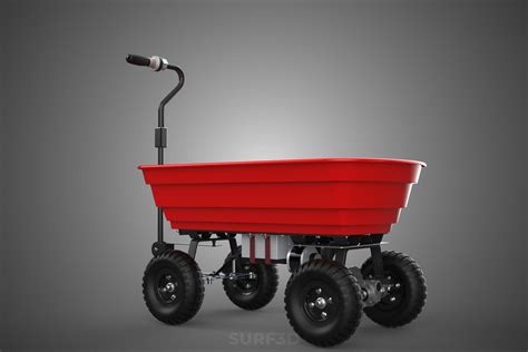 Powered Electric Cart Trolley Wagon Trailer Wheelbarrow Dump 3d Model