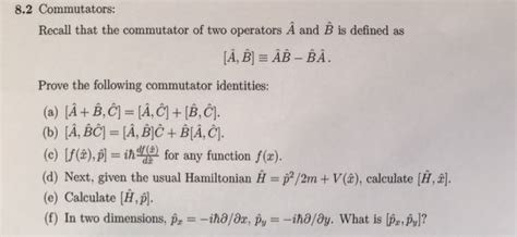 Solved Commutators Recall That The Commutator Of Two Chegg Com