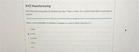 Solved Xyz Manufacturing Xyz Manufacturing Plots 35 Samples