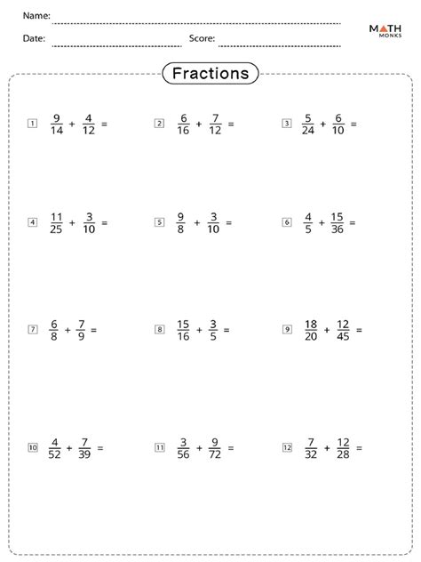 7th Grade Fractions Worksheets Pdf