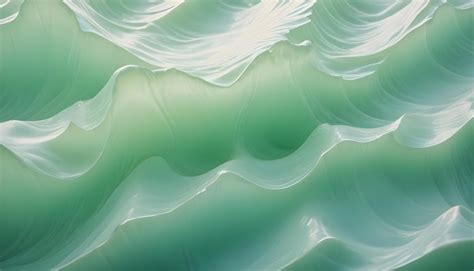 An Abstract Digital Illustration Of A Flowing Wavelike Pattern In Shades Of Green Resembling A