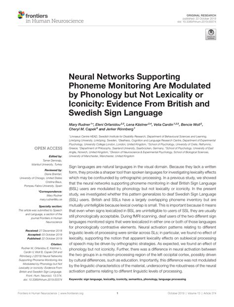 Pdf Neural Networks Supporting Phoneme Monitoring Are Modulated By
