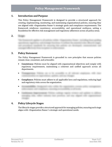 Policy Management Framework Template Itsm Docs Itsm Documents