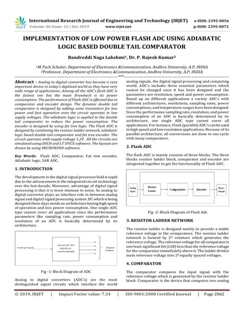 Low Power Flash ADC Design Adiabatic Logic Comparator