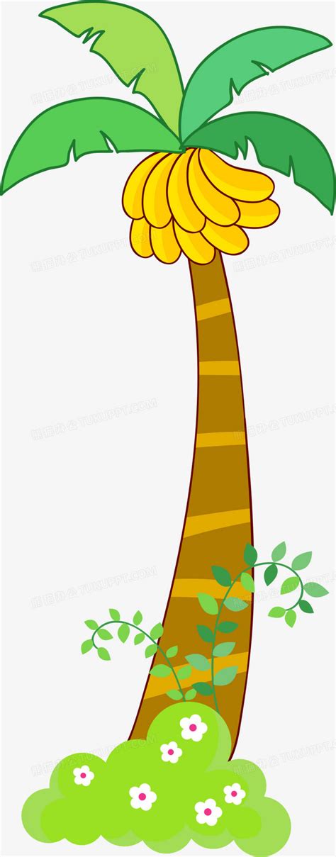 卡通香蕉树PNG图片素材下载 香蕉卡通PNG 熊猫办公