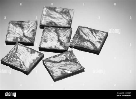 Pieces Of Polycrystalline Silicon On A Polysilicon Wafer With