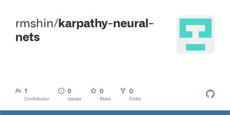 Github Rmshinkarpathy Neural Nets